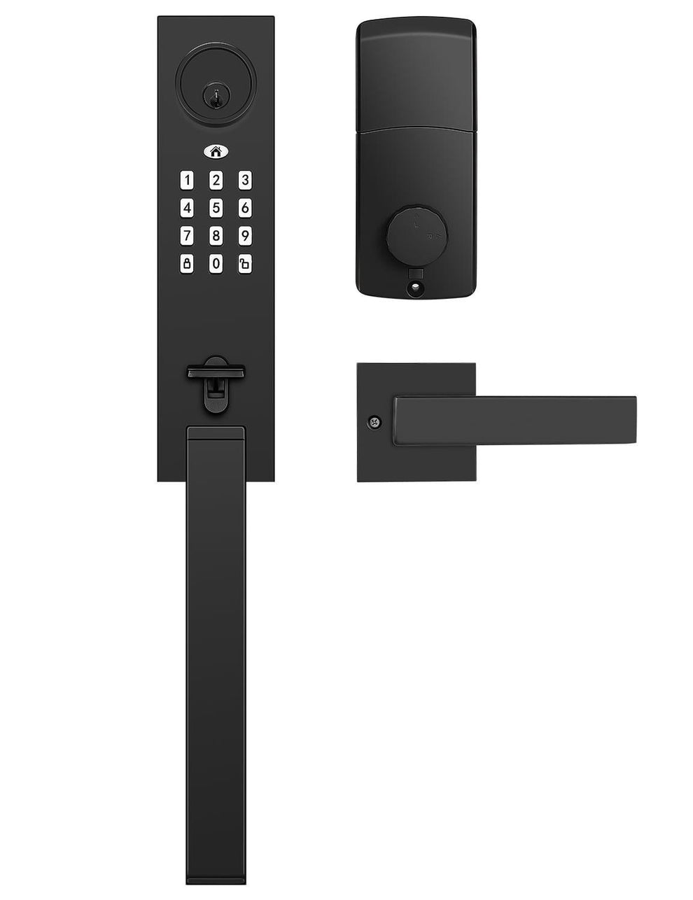Tinewa Full Escutcheon Smart Door Lock with Lever, Digital Keypad